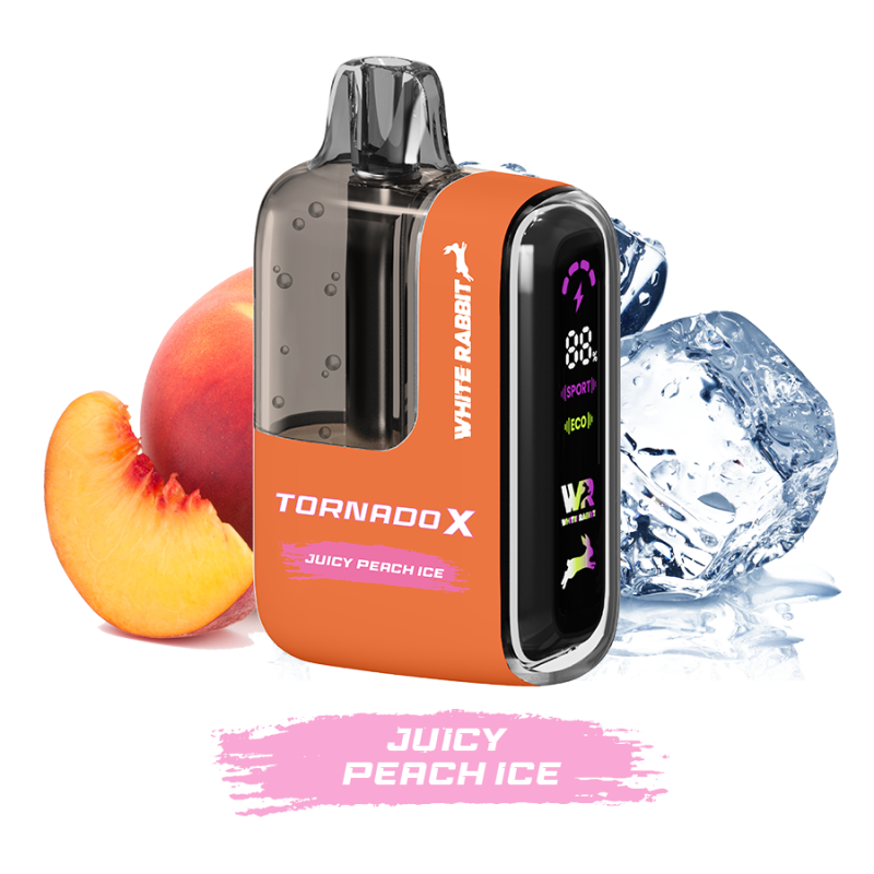 Juicy Peach Ice 25000 Puffs - Tornado X White Rabbit – CBDeer